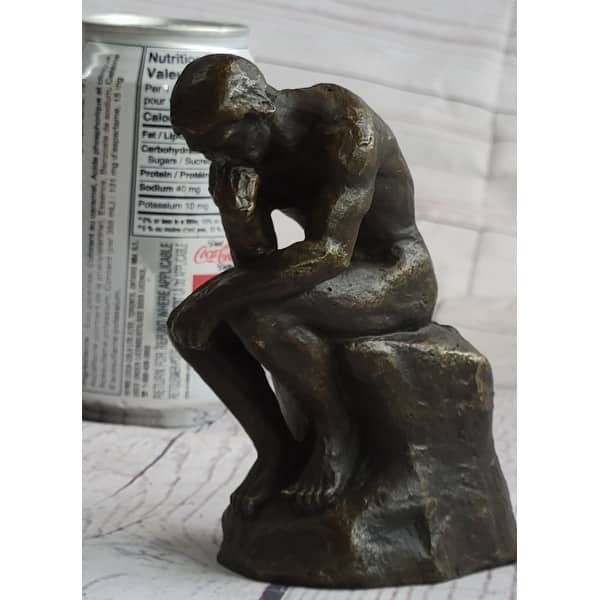 Miniature Replica Auguste Rodin Thinker Thinking Man Bronze Sculpture ...