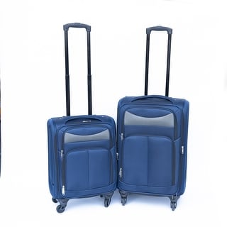 2 Piece Soft Shell Suitcases Set with 360 掳 Silent Double Row Universal ...