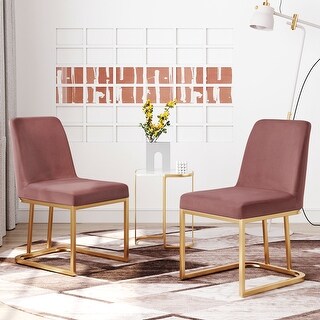 TOPMAX Modern Minimalist Gold Metal Base Dining Chairs Set of 2 - Bed ...