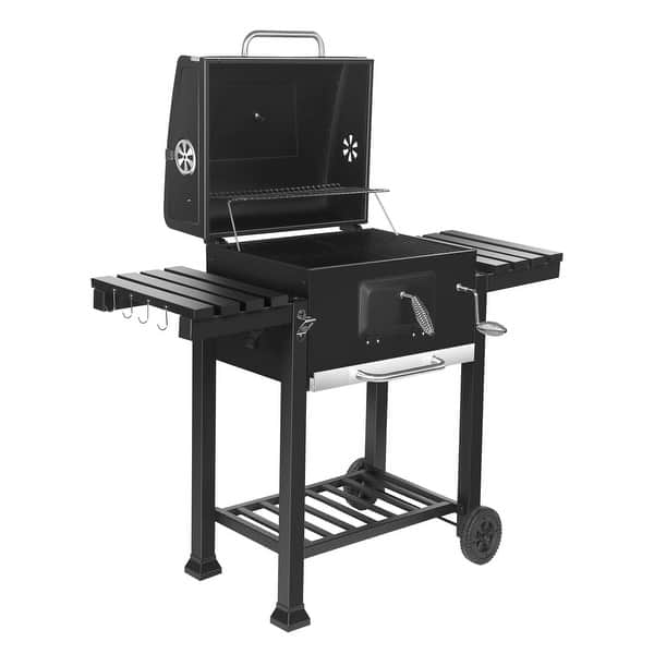 Charcoal Grill Barbecue BBQ Grill Outdoor Patio Backyard Cooking Wheels ...