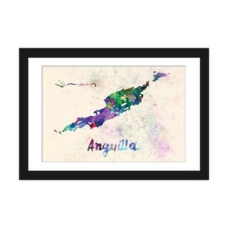 iCanvas "Anguilla Map In Watercolor" by Paul Rommer - Bed Bath & Beyond ...