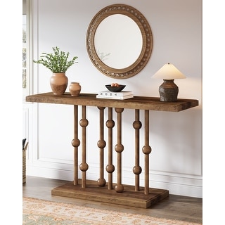 55" Console Table for Entryway, Mid-Century Modern Narrow Entryway ...