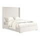 Furniture of America Draper Modern Chenille High Wingback Platform Bed ...