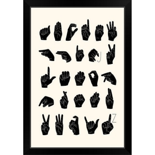 "Sign Language I" Black Framed Print - Bed Bath & Beyond - 30182594