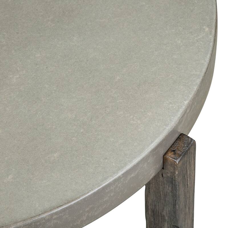 Cascade Wire Brush Rustic Brown 3 Piece Set (1-Cocktail 2-End Tables ...