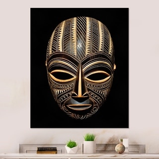 Designart "Ethnical Traditional African Mask XVII" African Tribal Metal ...