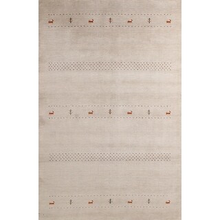 Little Animals Gabbeh Area Rug Hand-Knotted Wool Carpet - 6'5"x 9'9 ...