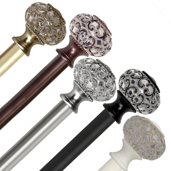 InStyleDesign Sadie 1 inch Diameter Adjustable Curtain Rod - Bed Bath ...