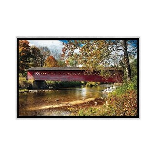 iCanvas "Side View Of The Burt Henry Covered Bridge, Bennington ...