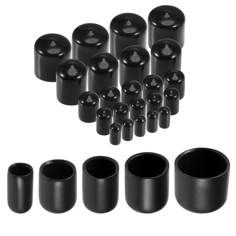 Round Rubber End Caps Vinyl Cover Screw Thread Protectors Kit ...