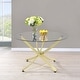 Beckham Brass and Clear Round Dining Table - Bed Bath & Beyond - 25860204