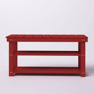Wooden 2-Shelf Shoe Rack Storage Bench for Entryway or Closet - Bed ...