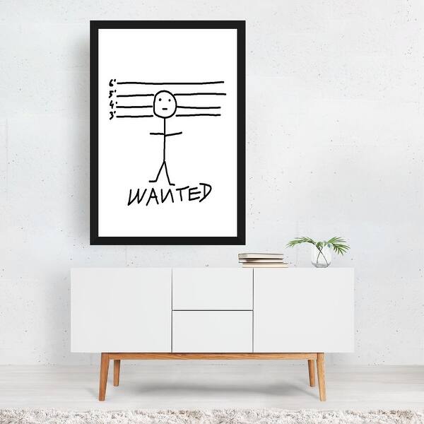 Wanted Stickman Line Drawings Humor Minimal Art Print/Poster - Bed Bath ...