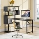L-Shaped Rotating Computer Desk with 5 Shelves Bookshelf - Bed Bath ...