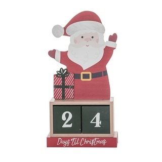 Set of 3 Santa Block Countdown Christmas Tabletop Decoration 9.75 ...