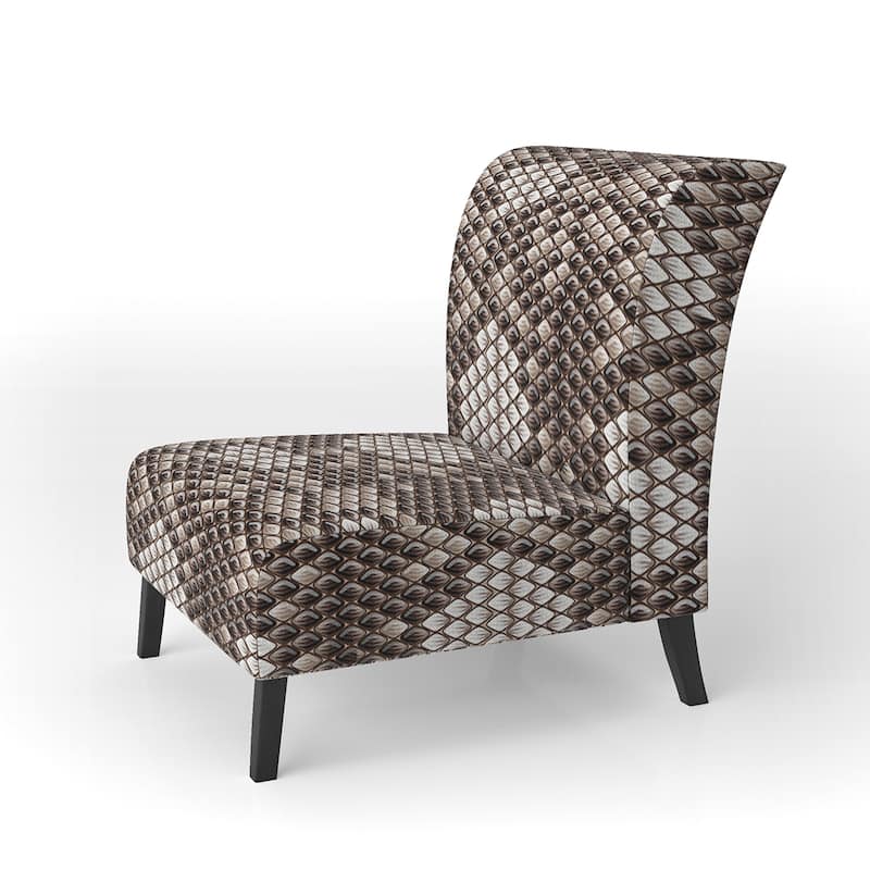 Designart "Snake Skin Pattern" Upholstered Cabin & Lodge Accent Chair ...