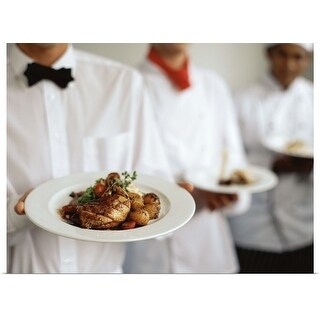 "Two chefs and a waiter standing in a row" Poster Print - Multi - Bed ...