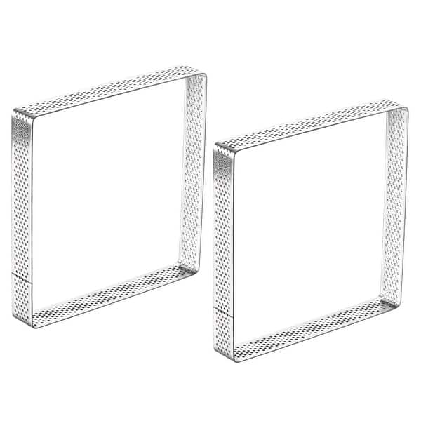 2pcs Stainless Steel Square Cake Rings, 5.51 inch Perforated Cake ...