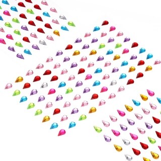 440Pcs Gems Stickers for Crafts, 5 Sheet Drops Rhinestone Stickers ...