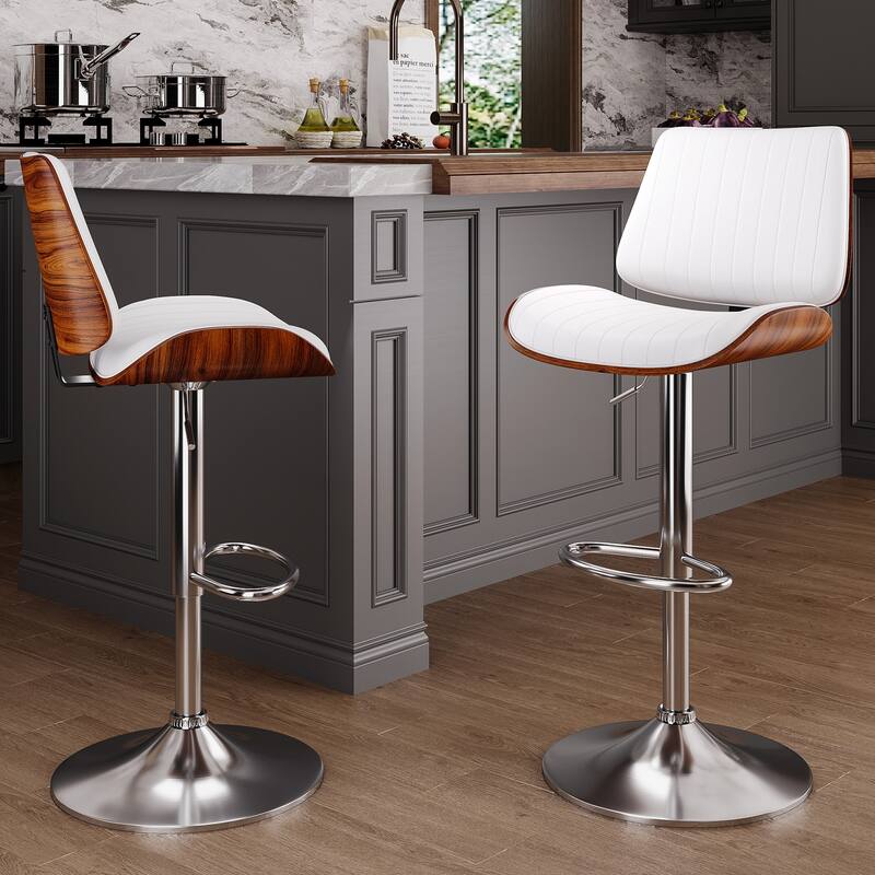 Swivel Adjustable Height Counter Stools, Bar Stools with Backs - 20" W ...