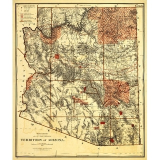 Arizona Territory - (1887) - Panoramic Map (Art Print - Multiple Sizes ...