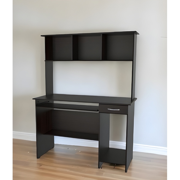 47 Espresso Solid Wood Computer Desk With Hutch Bed Bath Beyond 42320874