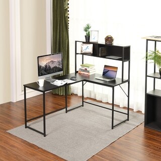 L-Shaped Desk Reversible Corner Computer Desk Large Gaming Desk - Bed ...