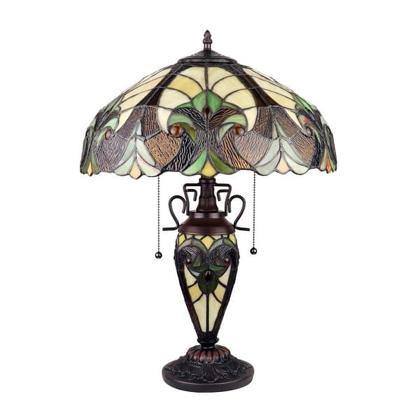 Tiffany Style Victorian Design 2+1-light Antique Dark Bronze Table Lamp ...