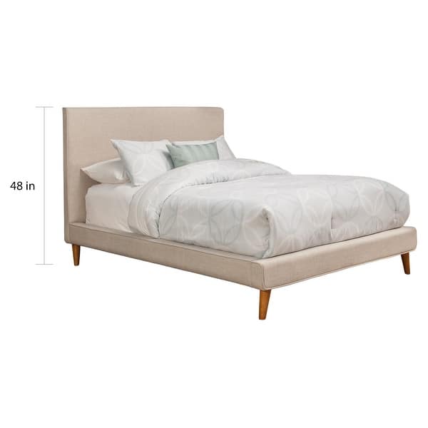 Alpine Britney Light Grey Upholstered Platform Bed - Bed Bath & Beyond ...