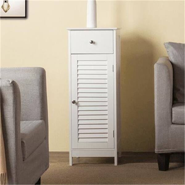 Wooden Storage Floor Cabinet With Drawer And Single Shutter Door - Bed ...