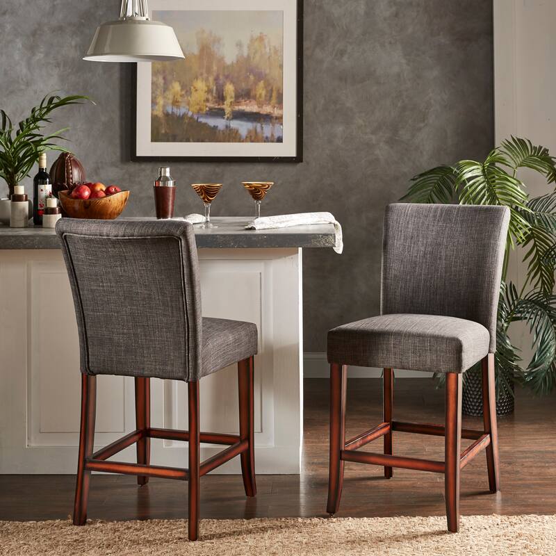 Parson Classic Linen Counter Height High Back Stools (Set of 2) by ...