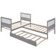 3 in 1 Design Corner Bed Vertical Slats Style L-Shaped Wood Platform ...