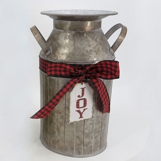 Milk Container Shape With Joy Tag And Red And Black Checked Ribbon Jug ...