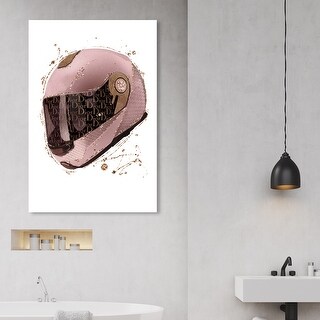 Oliver Gal 'Gold and Diamonds Helmet' Fashion and Glam Wall Art Canvas ...