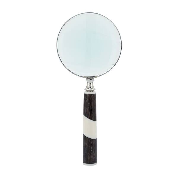 4" Decorative Magnifying Glass Contemporary Black and White Two-Tone ...