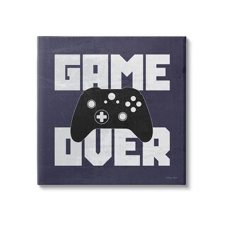 Stupell Game Over Blue Controller Phrase Canvas Wall Art by Susan Ball ...