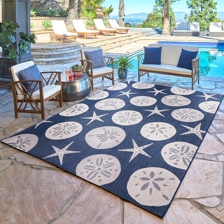 Brooklyn Rug Co Indoor/Outdoor Nautical Anchor Area Rug - Bed Bath ...