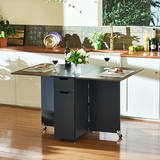 Foldable Kitchen Table Extendable Drop Leaf Dining Table - Bed Bath ...