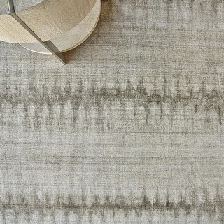 EXQUISITE RUGS Chroma Hand-loomed Wool/Bamboo Silk Charcoal/Grey Area ...