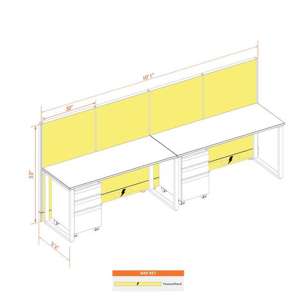Open Plan Workstations 53H 2pack Inline Powered - Bed Bath & Beyond ...