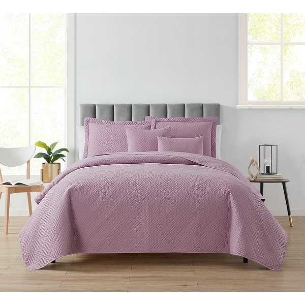 Clara Clark Bedspread Quilt Set - Embossed Pinsonic Lightweight ...