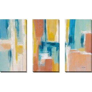 "90s Color Blocks" by Silvia Vassileva 3 Piece Set on Canvas - Bed Bath ...