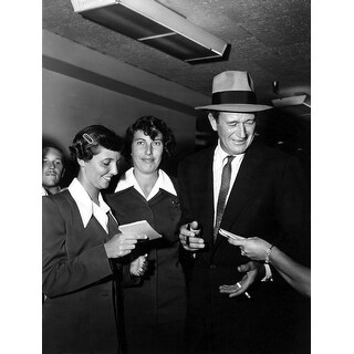 John Wayne signing autographs at an airport Photo Print - Bed Bath ...