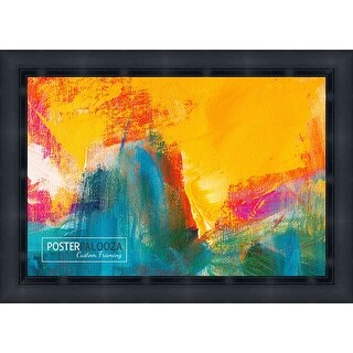 34x22 Contemporary Black Complete Wood Picture Frame with UV Acrylic ...