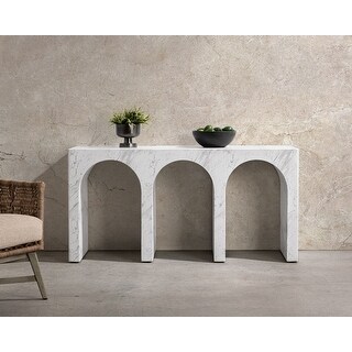 Classic Home Marmo Indoor Outdoor Stone Console Table - Bed Bath ...