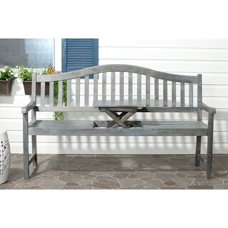 SAFAVIEH Outdoor Living Mischa Beach House Blue Bench - 63"W x 25"D x ...