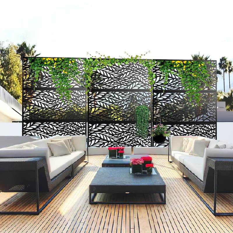 Privacy Screen Free Standing Leaf - Overstock - 34156964