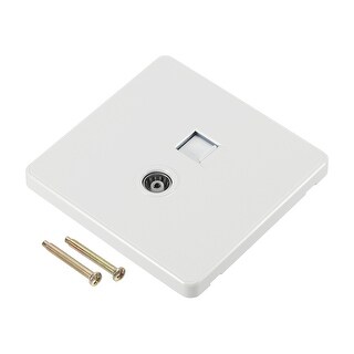 RJ45 CAT6 Socket TV Wall Plate Outlet White for Home Office - Bed Bath ...