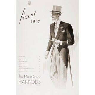 A 1937 Advertisement For The Mans Shop Harrods Showing A Gentleman In ...