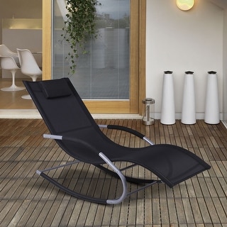 Modern Rocking Chair Zero Gravity Chaise Lounge Wave-shape Recliner ...